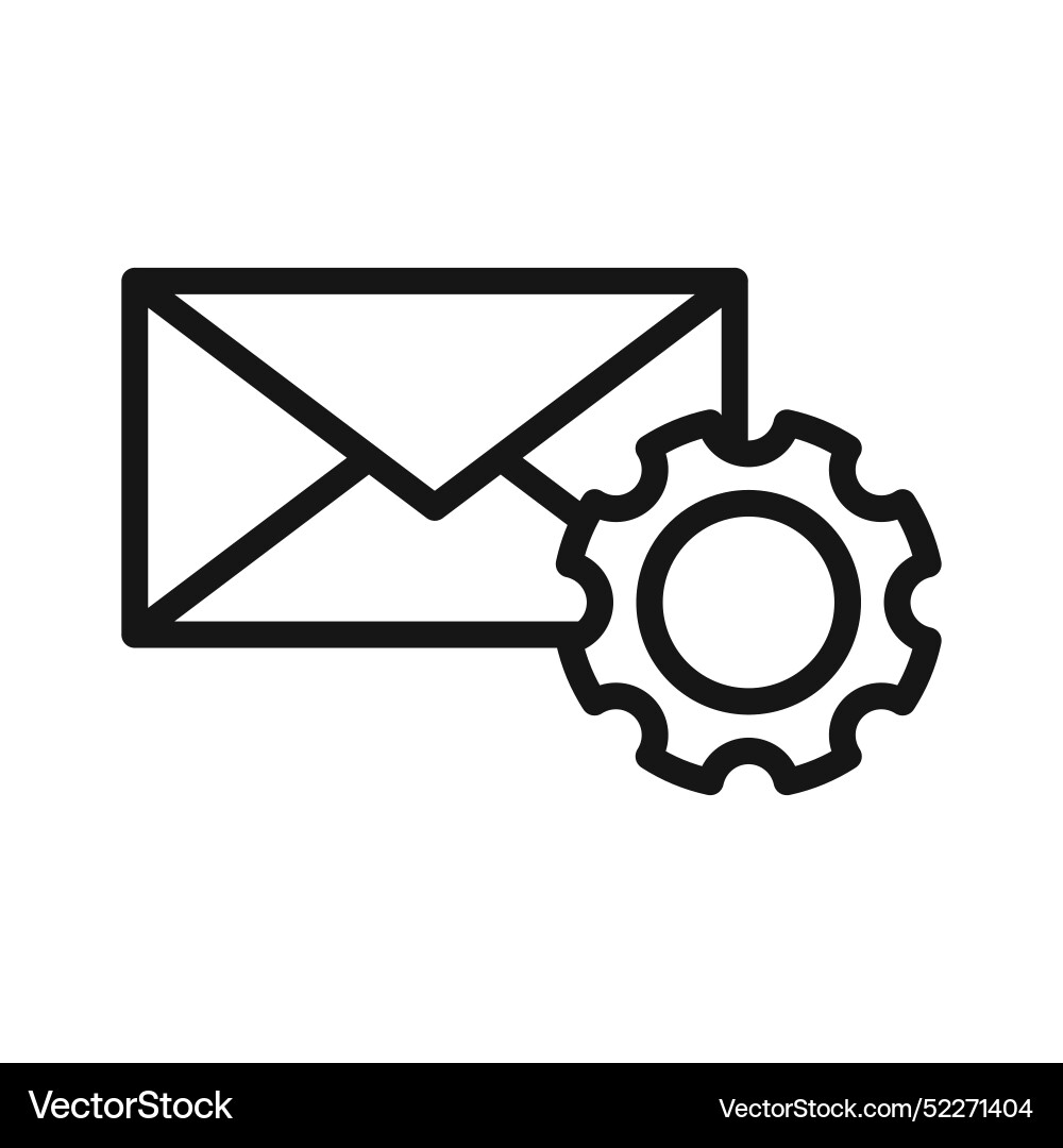 Email settings icon black line art logo Royalty Free Vector