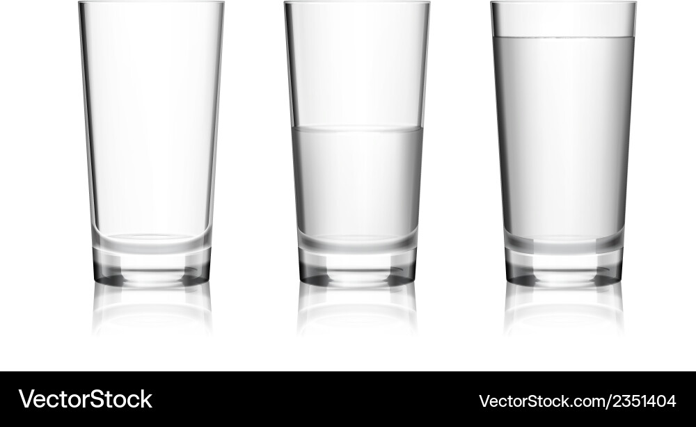 Glass Water Levels Royalty Free Vector Image - VectorStock