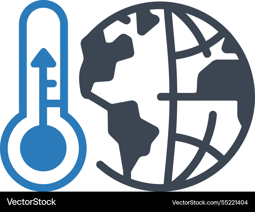 Global temperature rising icon Royalty Free Vector Image