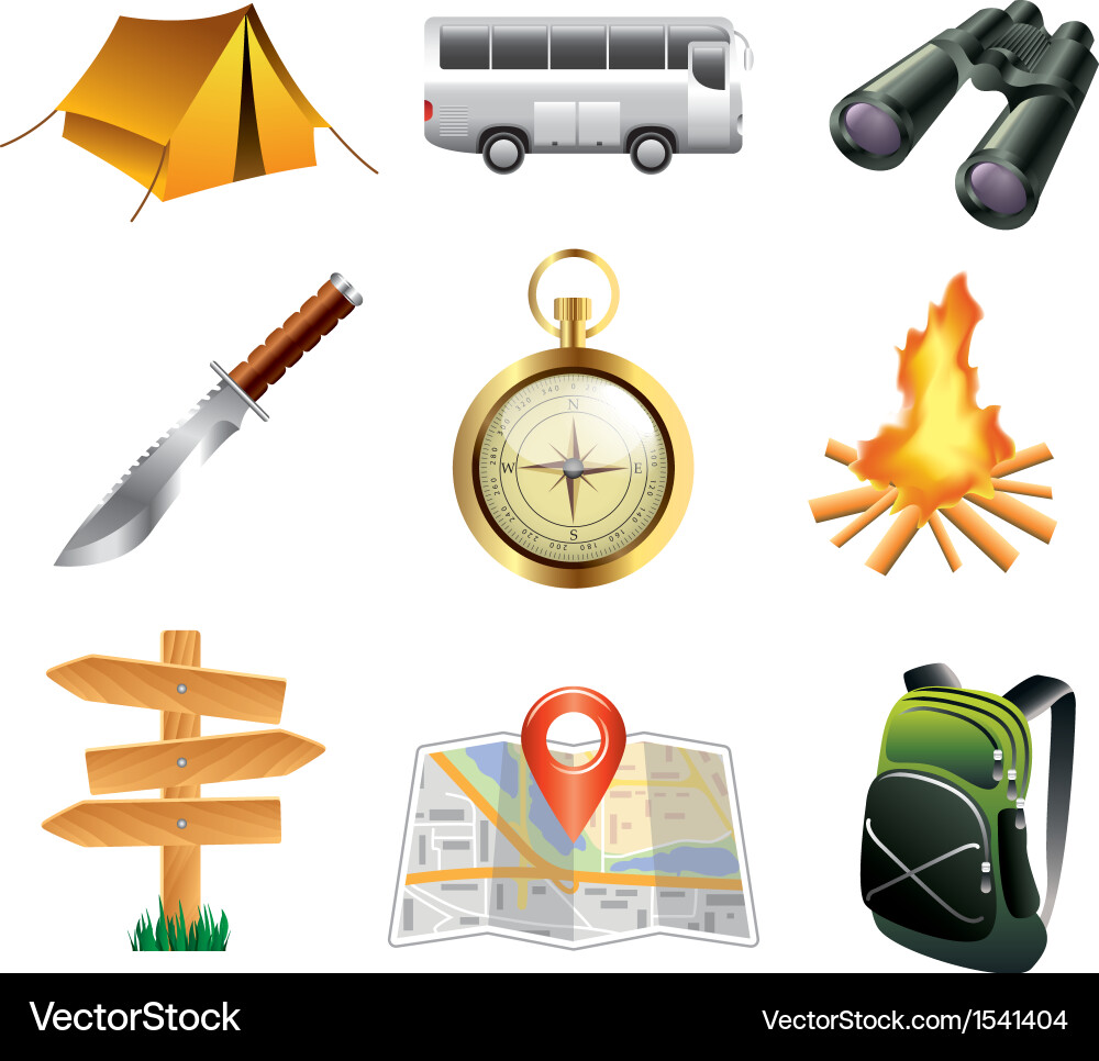 Icons tourism Royalty Free Vector Image - VectorStock