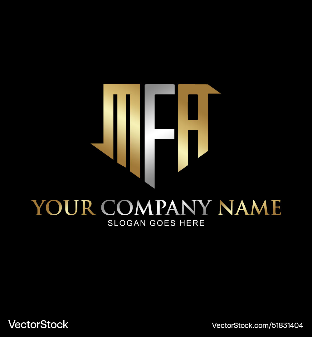 Luxury lettering mfa logo Royalty Free Vector Image