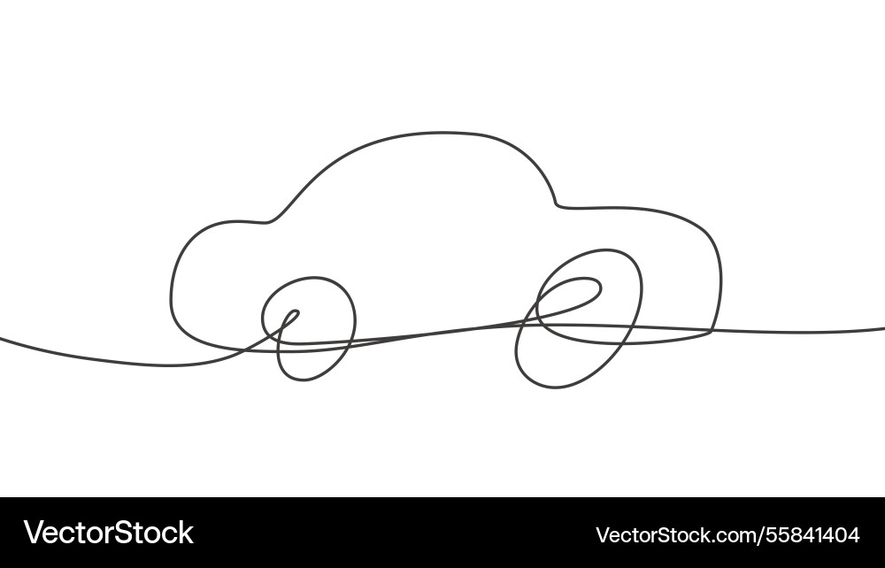 Minimalist one-line car drawing Royalty Free Vector Image