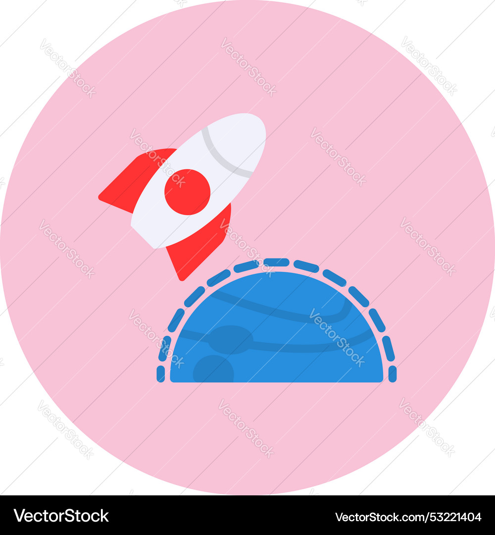 Orbit flat circle icon Royalty Free Vector Image