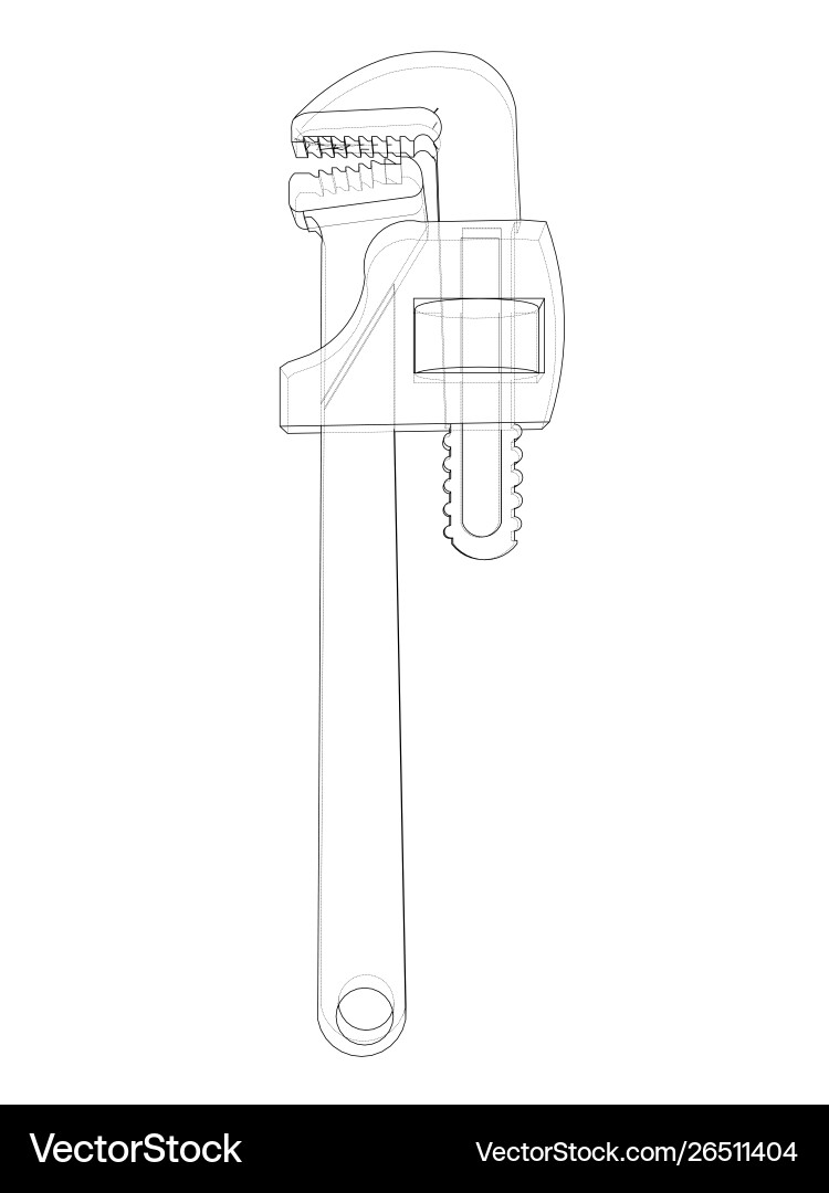 Outline adjustable wrench Royalty Free Vector Image Outline adjustable wrench Royalty Free Vector Image