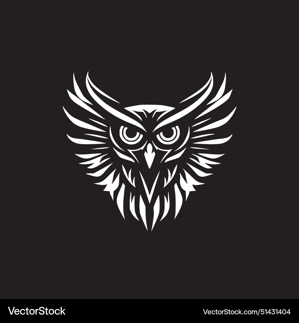 Owl - black and white Royalty Free Vector Image