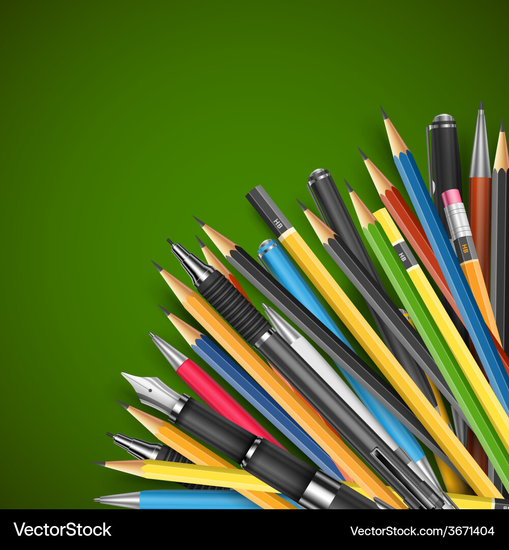 Pen and pencils Royalty Free Vector Image - VectorStock