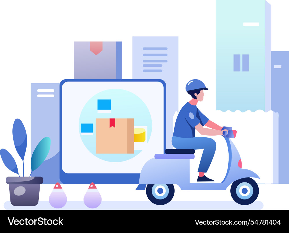 Scooter delivery Royalty Free Vector Image - VectorStock