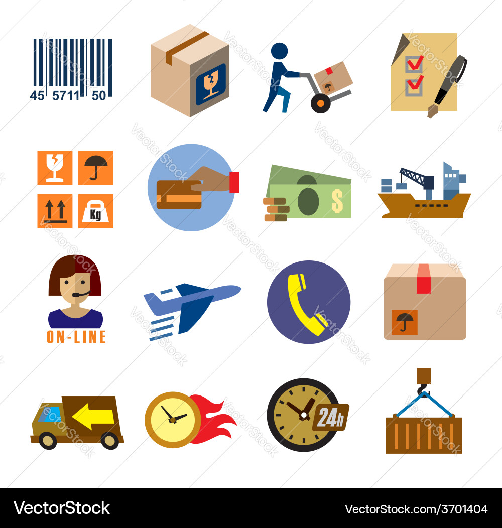 Shipping icons Royalty Free Vector Image - VectorStock