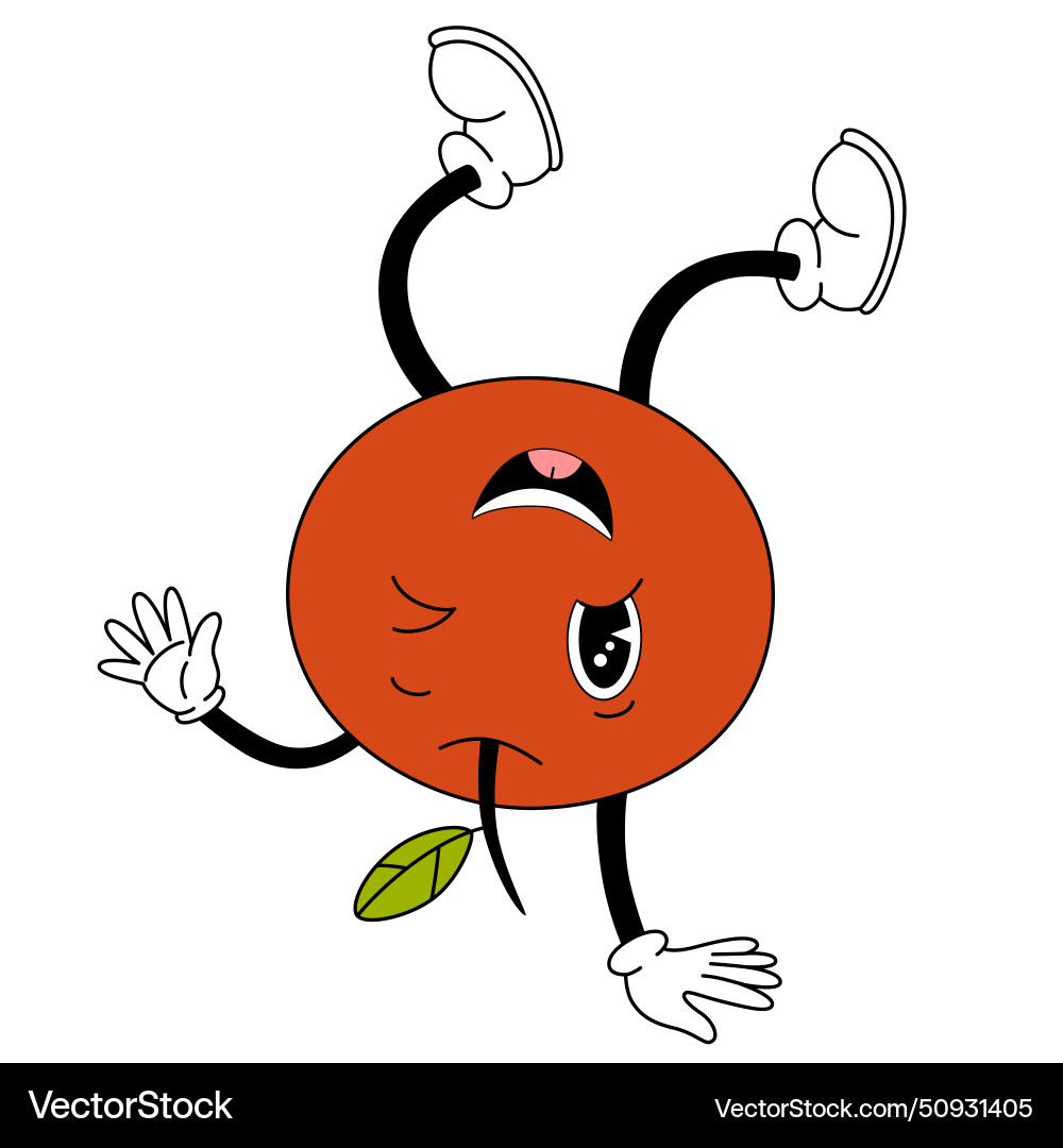 1733 groovy apple Royalty Free Vector Image - VectorStock