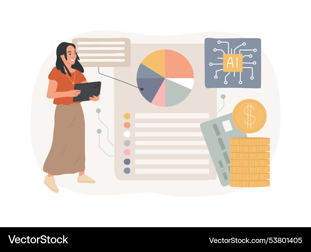 Ai-enhanced expense management abstract concept Vector Image