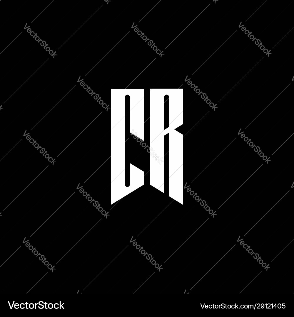 Cr logo monogram with emblem style isolated Vector Image