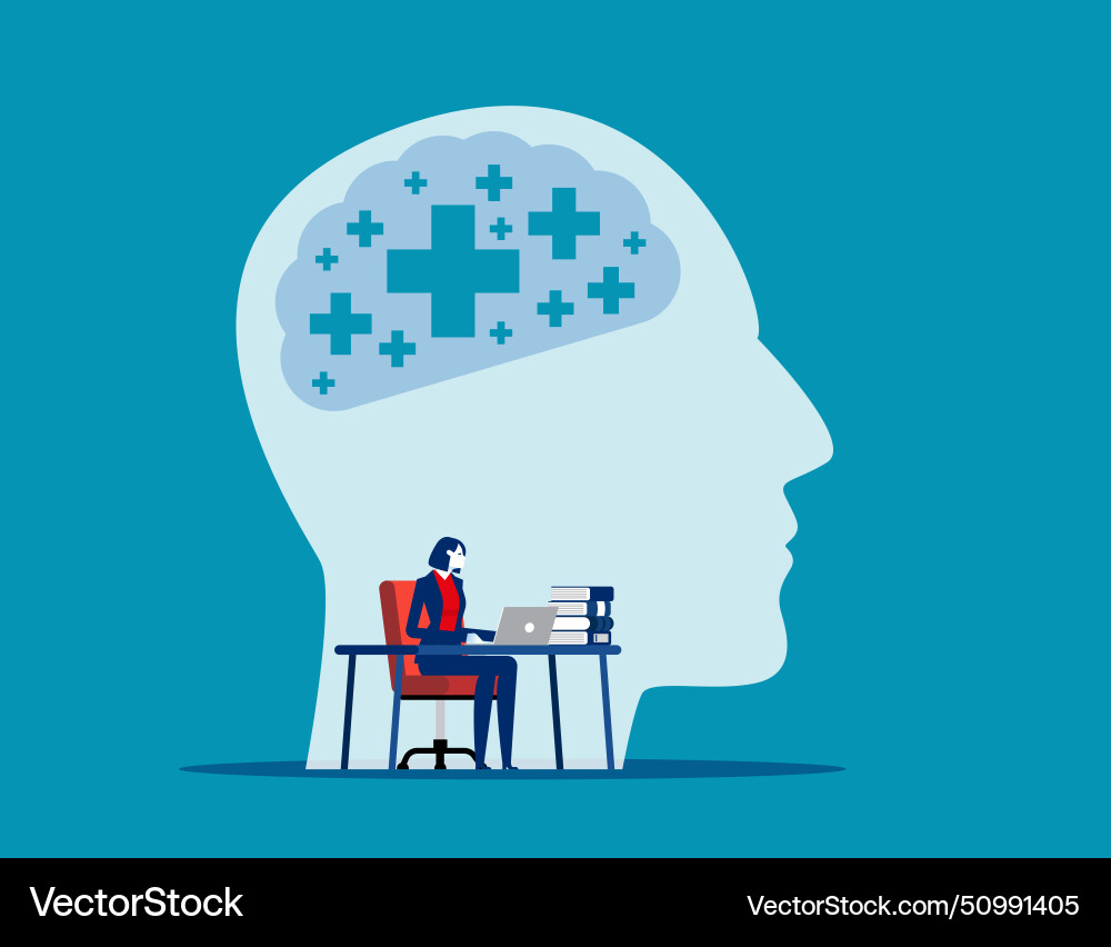 Employee positive thinking business attitude Vector Image