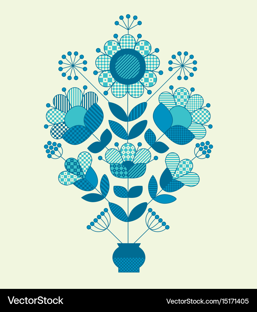 Flower horizontal design element Royalty Free Vector Image