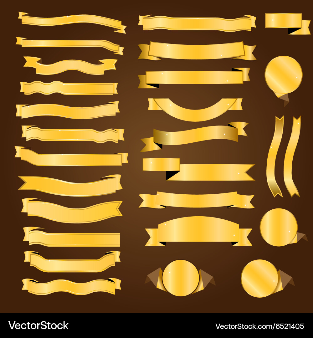 Gold ribbon Royalty Free Vector Image - VectorStock