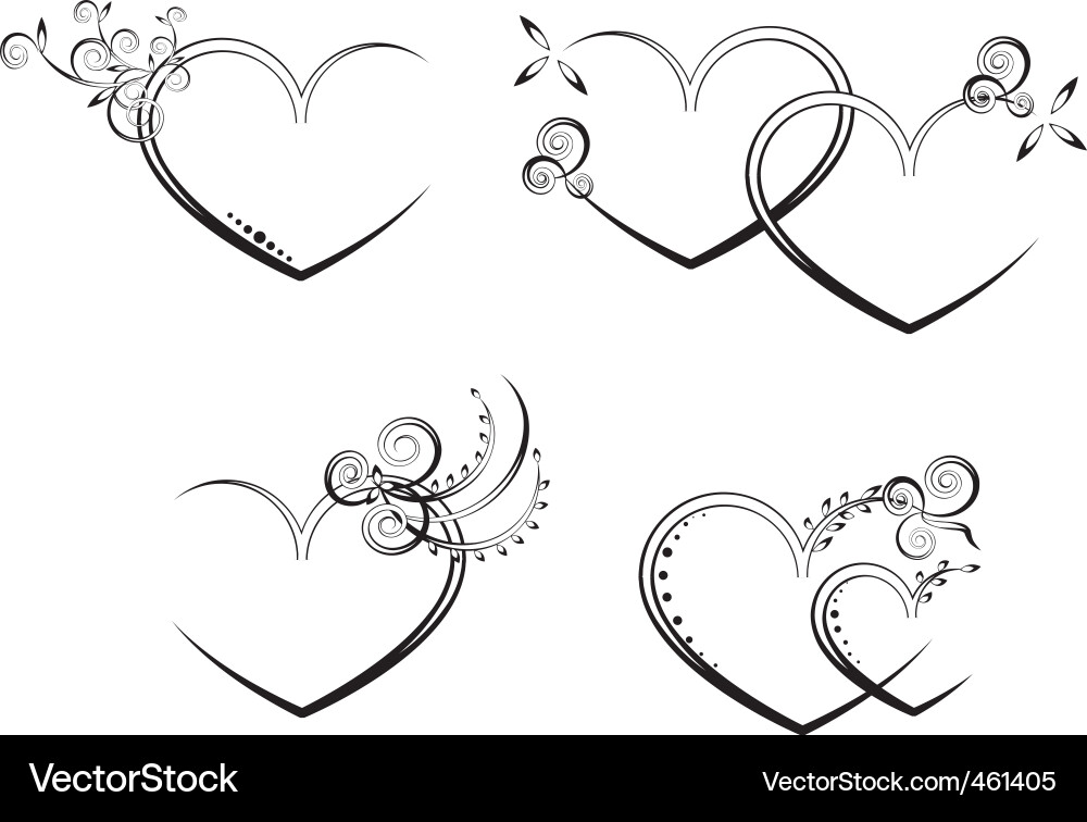Heart design elements Royalty Free Vector Image