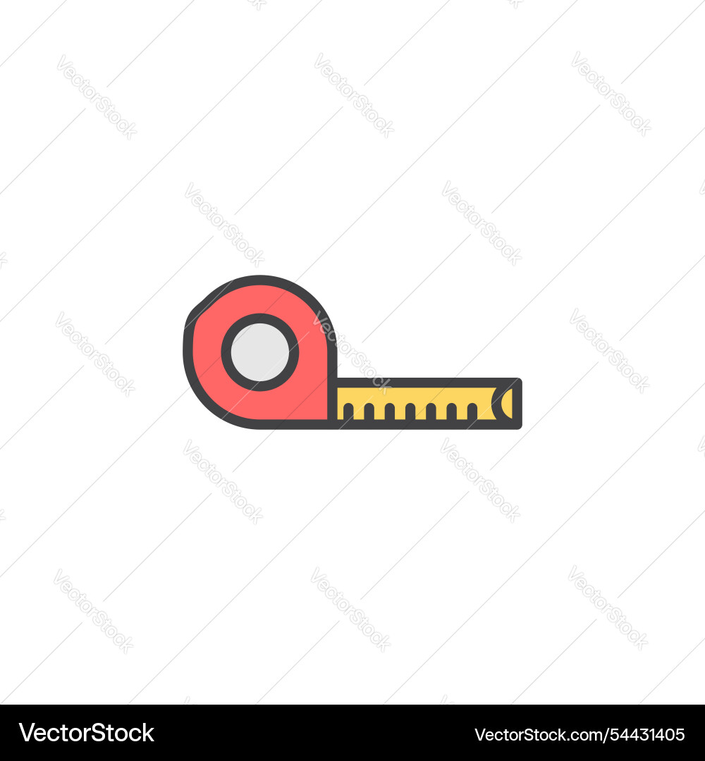 Meter tape icon in colored version Royalty Free Vector Image