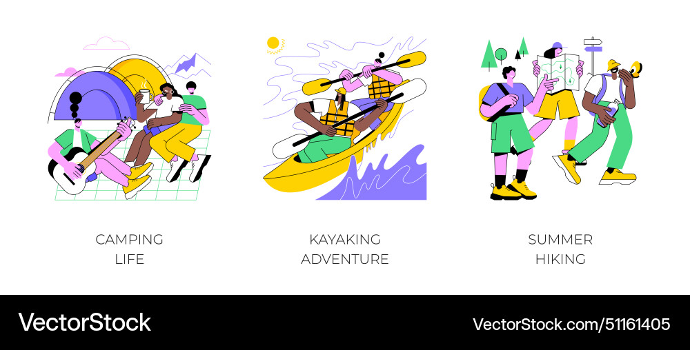 Nature adventure isolated cartoon Royalty Free Vector Image