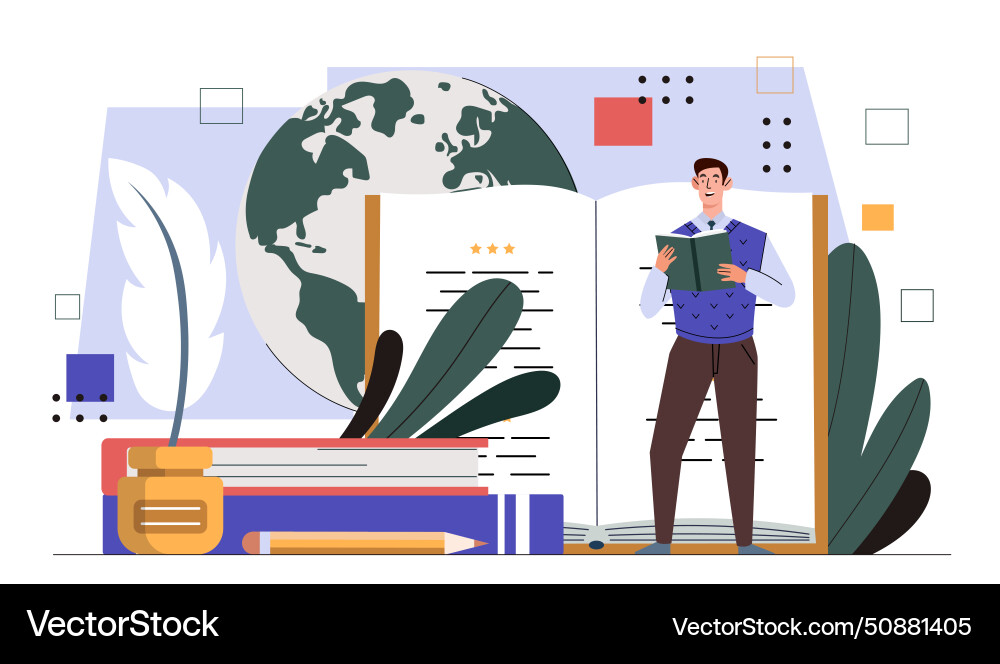 Professional writer concept Royalty Free Vector Image