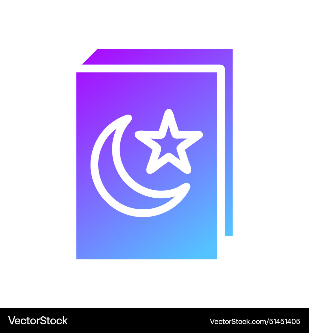 Quran element solid blue purple ramadan Royalty Free Vector