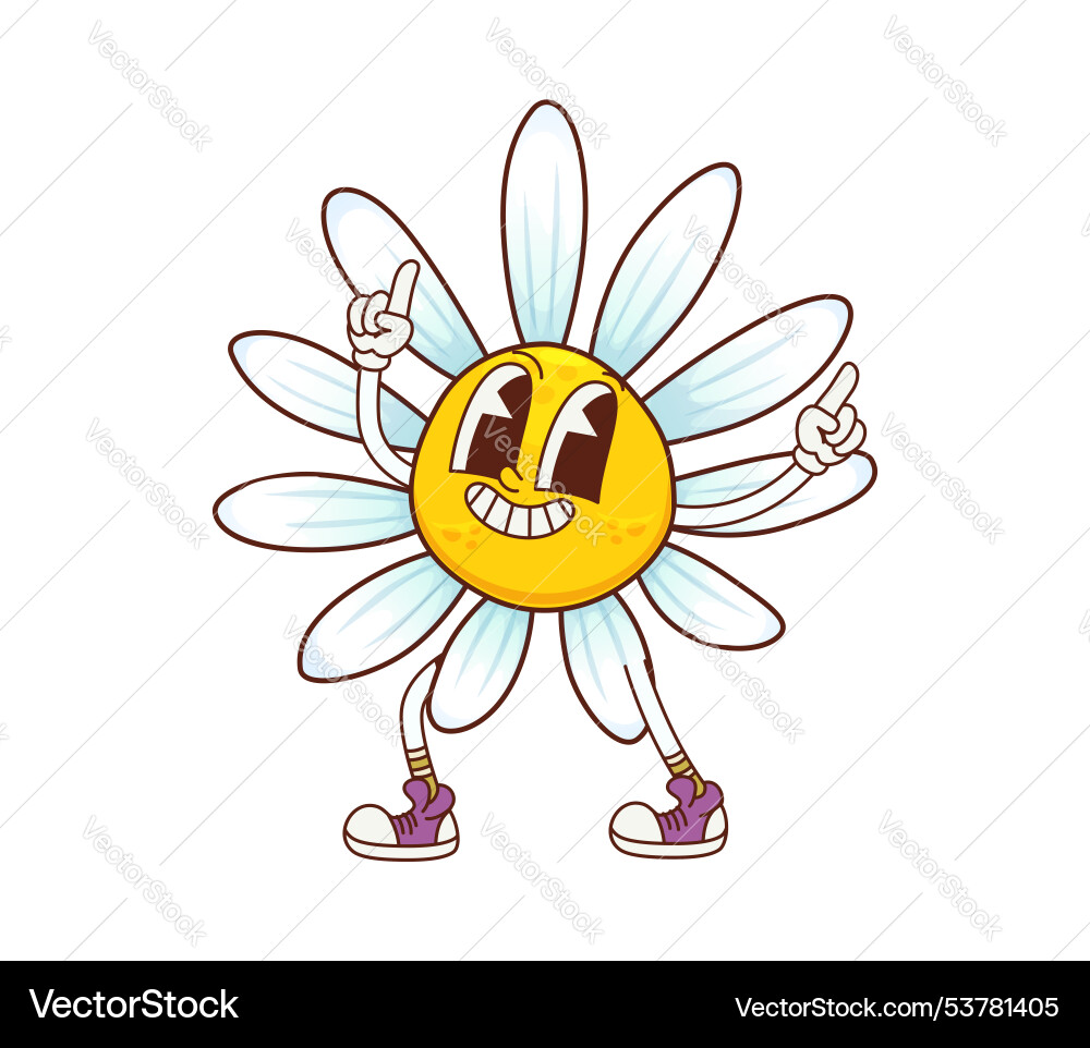 Retro Daisy Character Royalty Free Vector Image