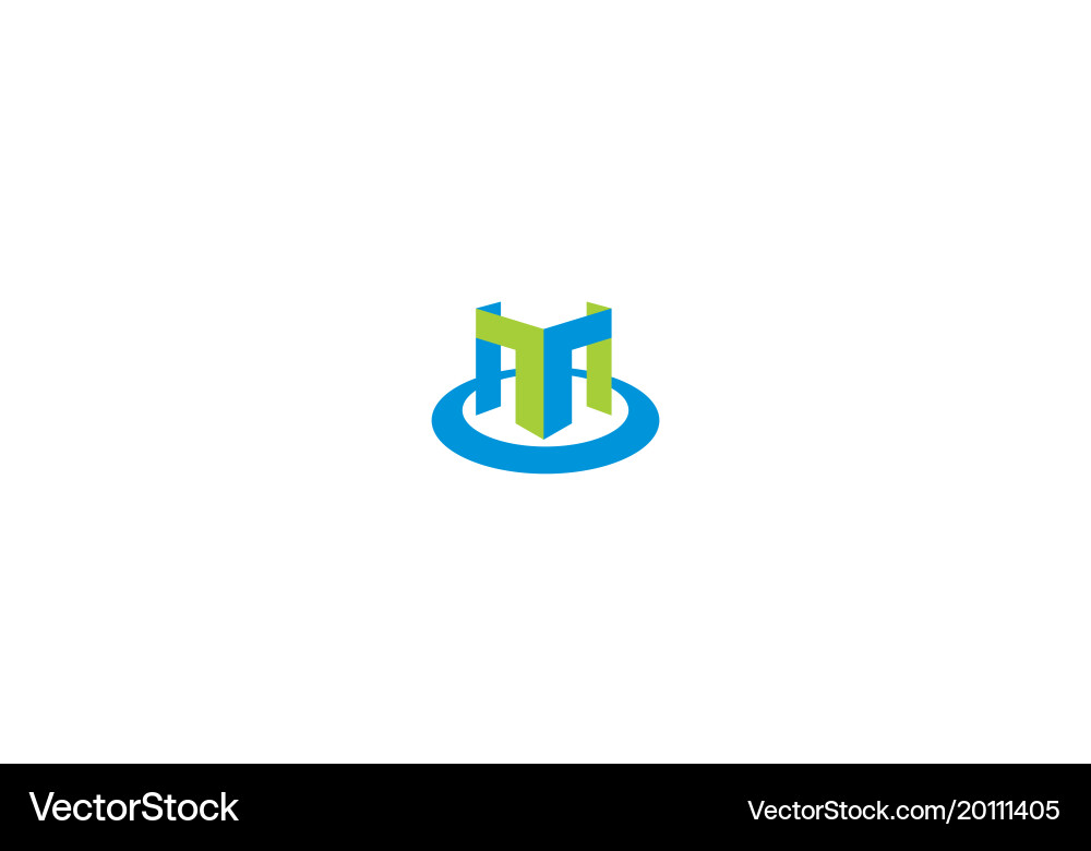 Shape building construction 3d logo Royalty Free Vector