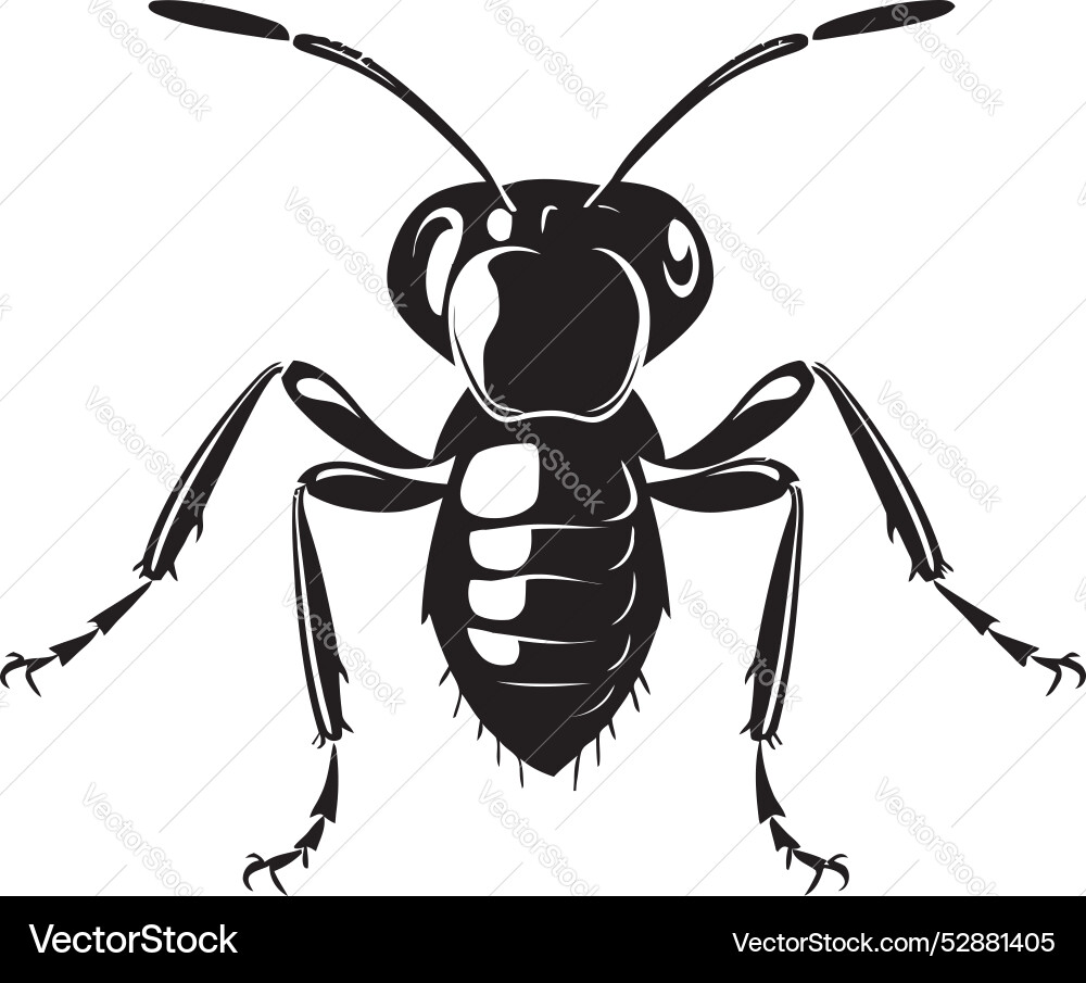 Sophisticated ant symbol black logo Royalty Free Vector