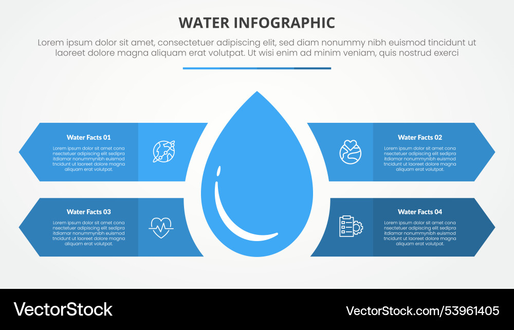 Water infographic theme concept for slide Vector Image