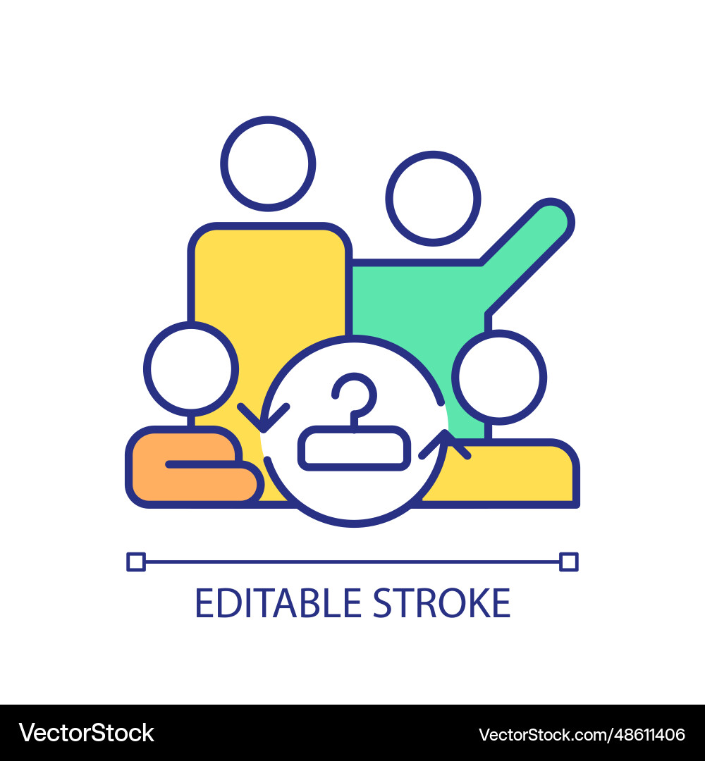 2d thin linear colorful community engagement icon Vector Image