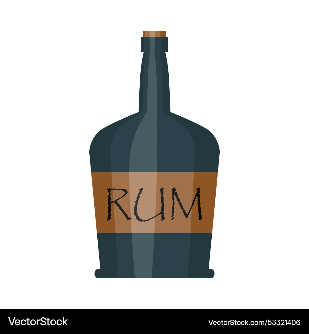 An old bottle of rum Royalty Free Vector Image