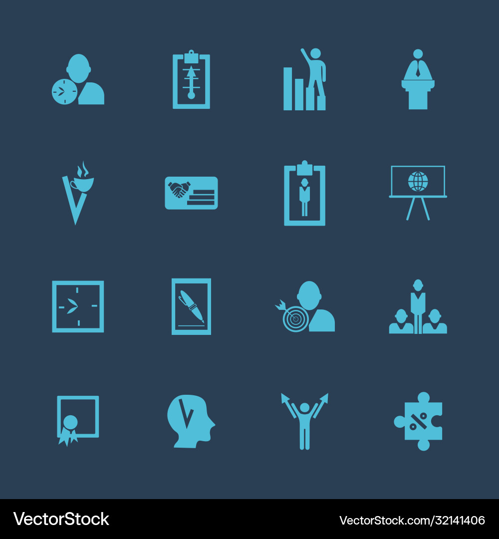 Assembly in flat style icons theme business Vector Image