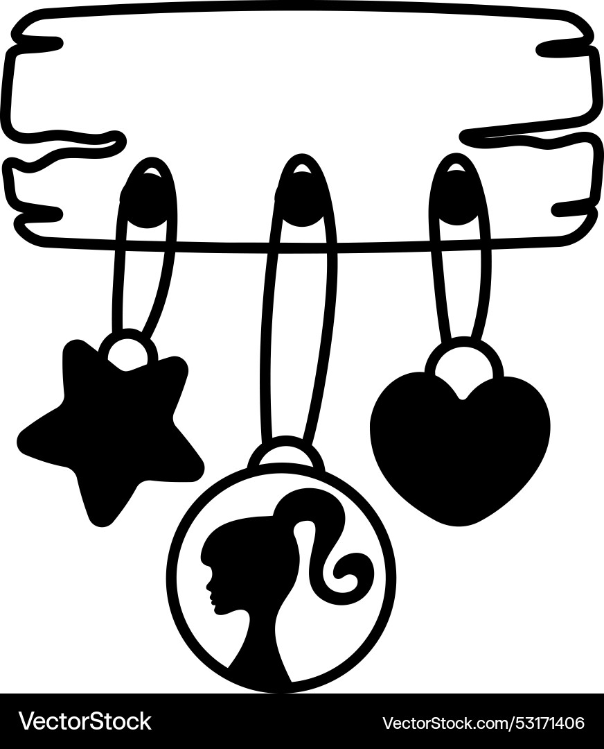 Barbie charms Royalty Free Vector Image - VectorStock