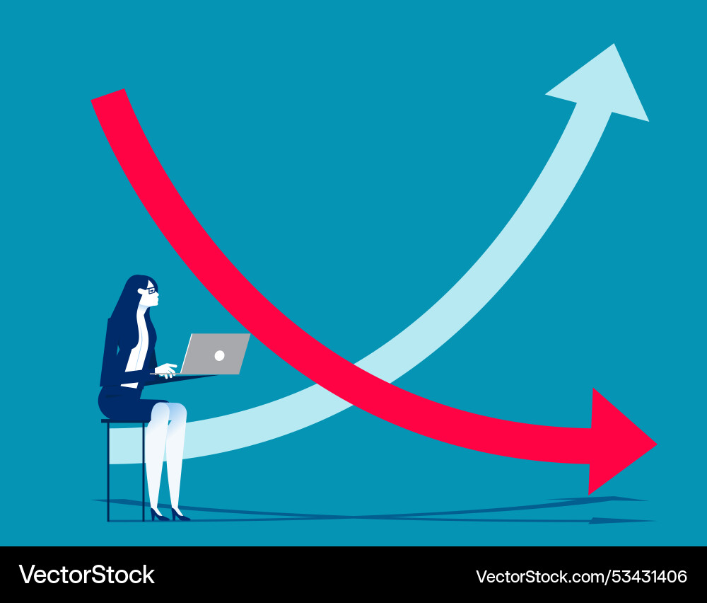 Business with inverted yield curve Royalty Free Vector Image