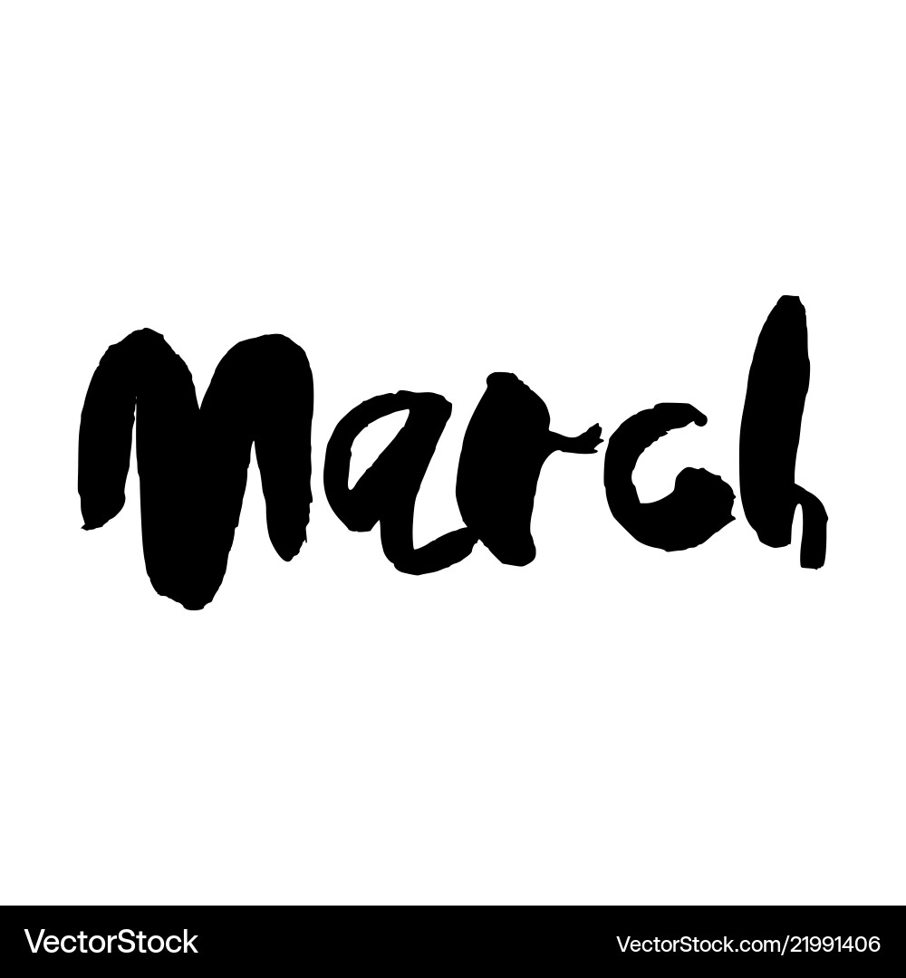 Hand drawn lettering element months set Royalty Free Vector
