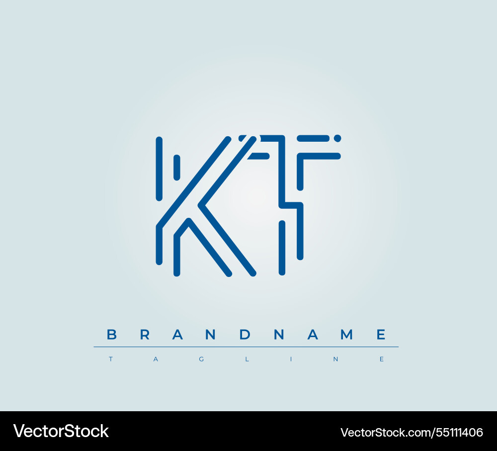 Kt technology letter logo template Royalty Free Vector Image
