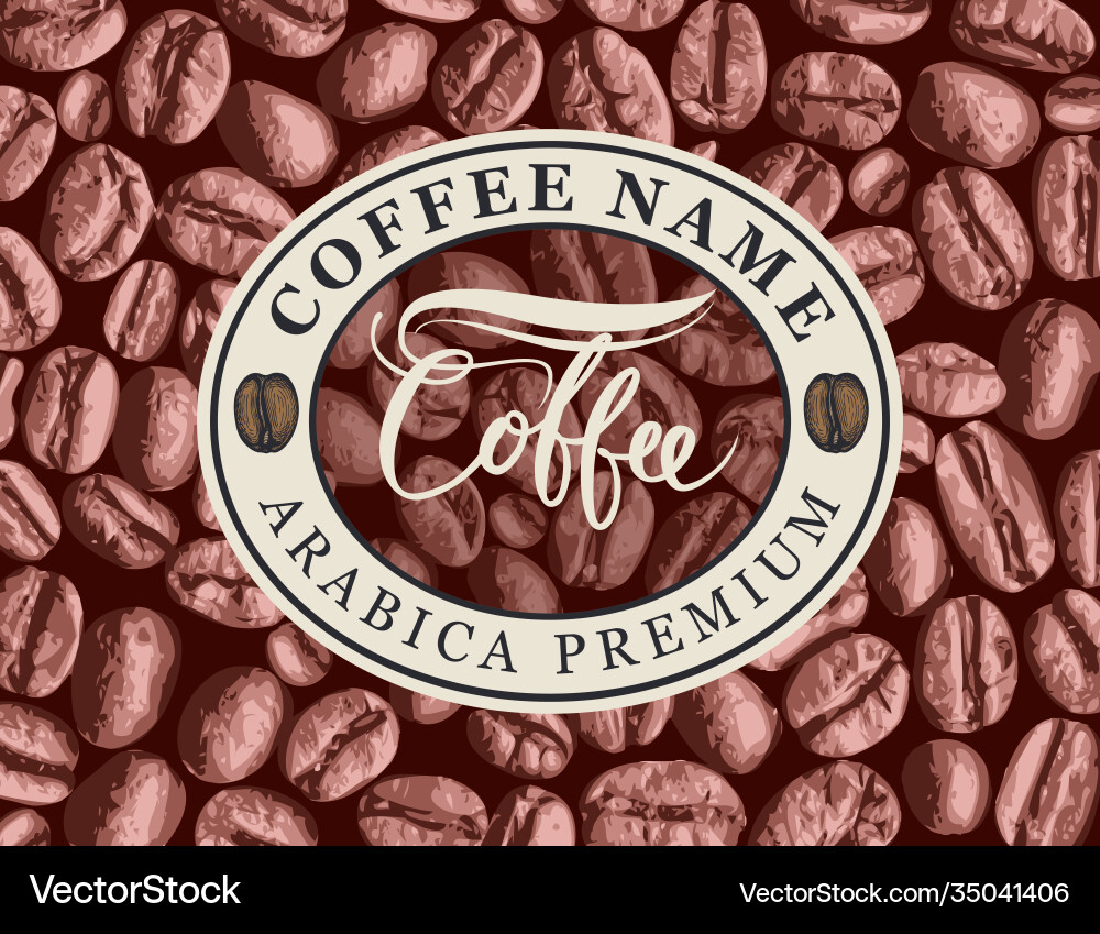 Label or banner for arabica premium coffee Vector Image