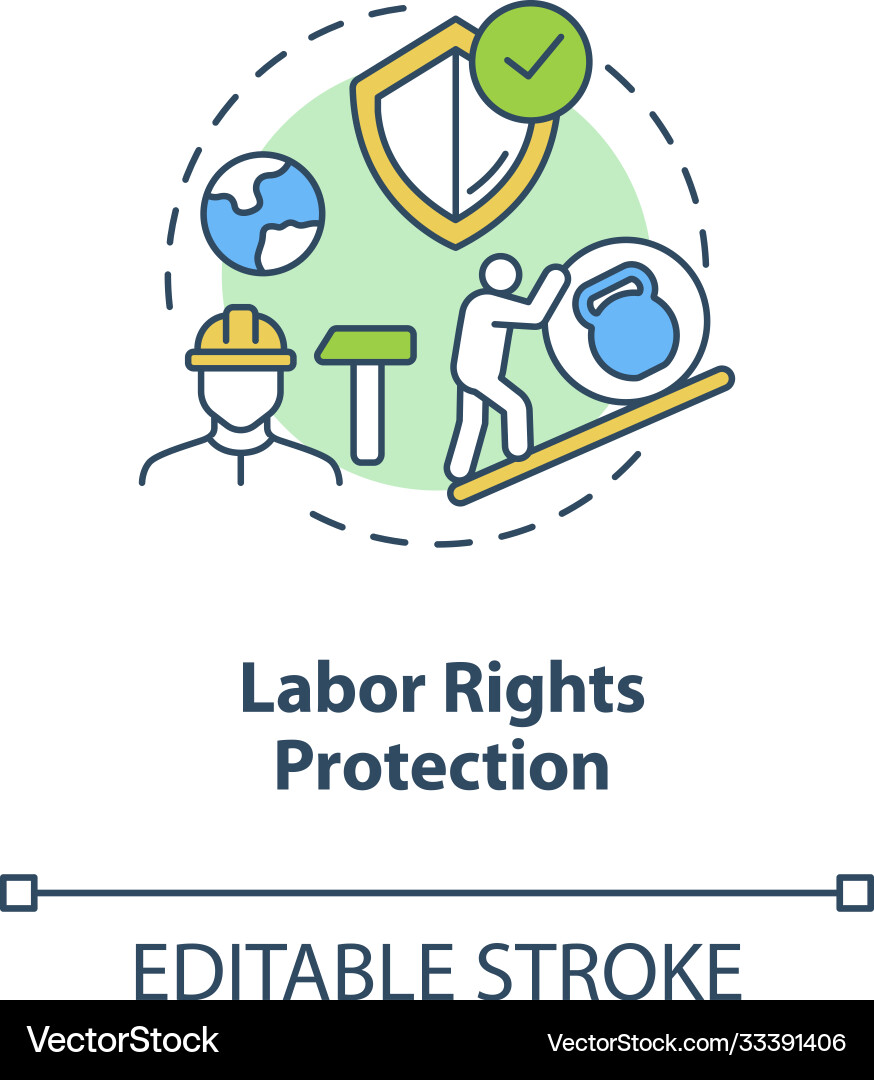 Labor rights protection concept icon Royalty Free Vector