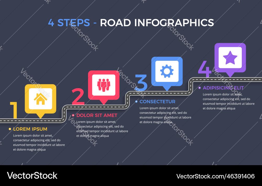 Road infographics Royalty Free Vector Image - VectorStock