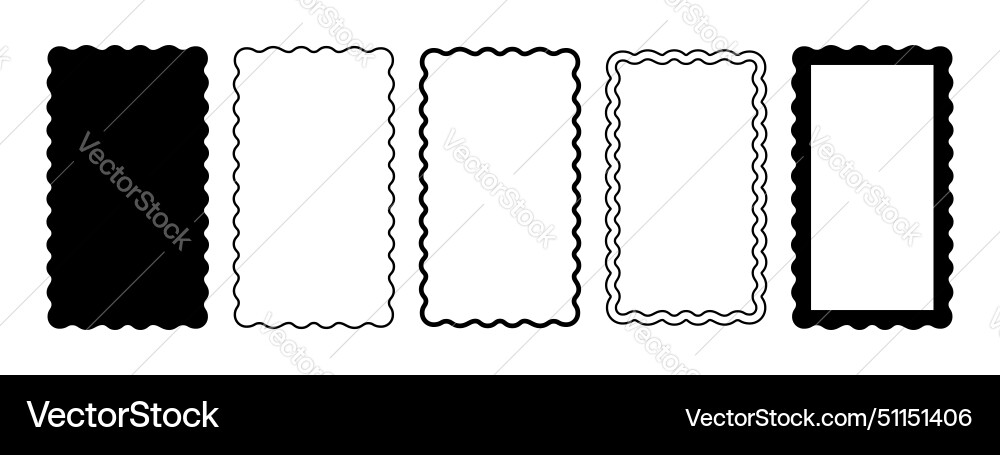 Set of mirror picture or photo rectangle frames Vector Image