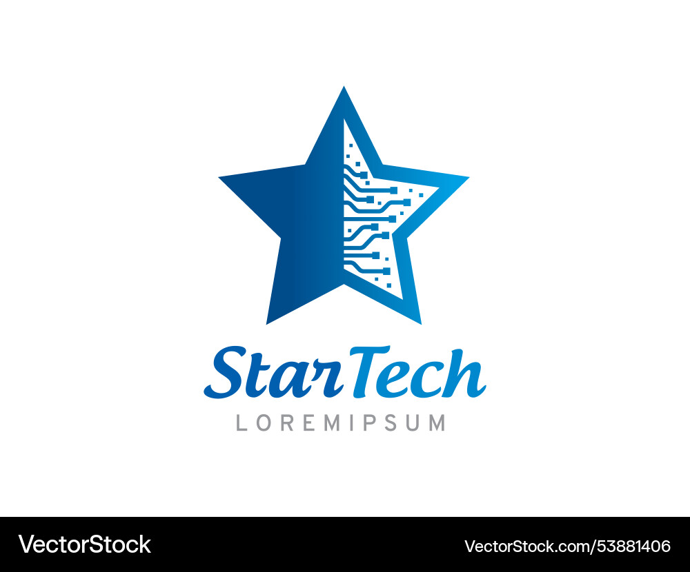 Star technology logo symbol or icon template Vector Image
