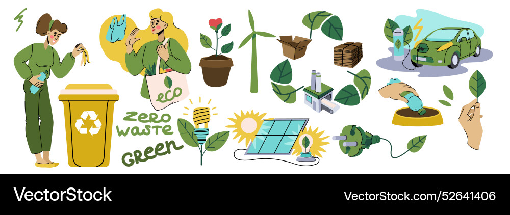 Sustainable eco technology environment Royalty Free Vector