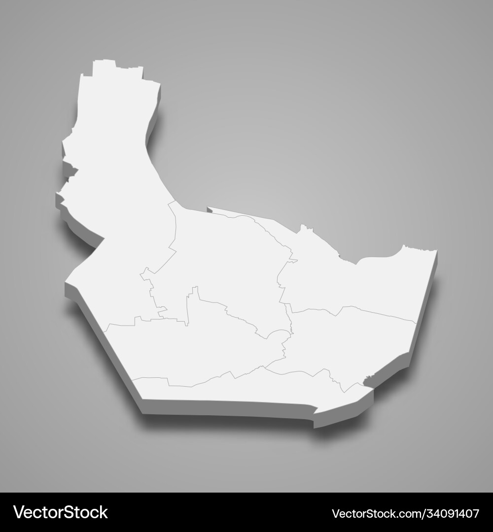 3d map nonthaburi is a province thailand Vector Image