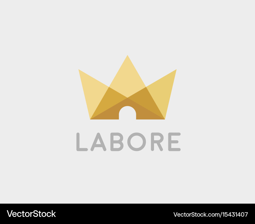 Abstract crown house logo icon design Royalty Free Vector