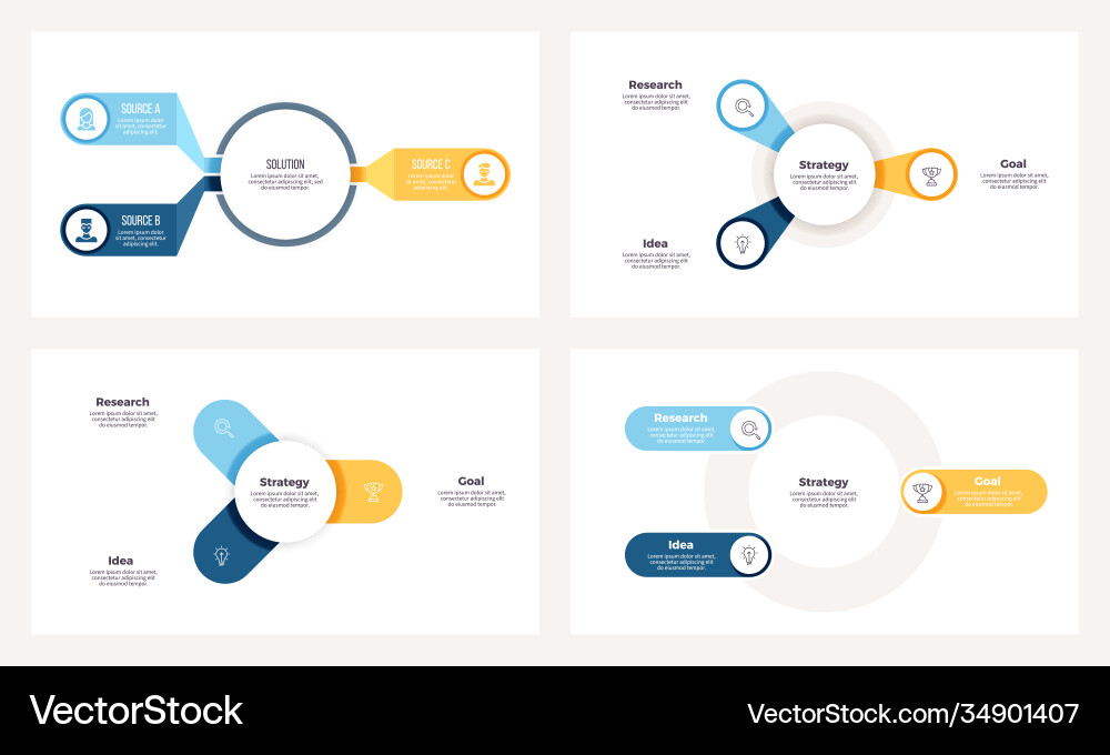 Business infographic organization chart with 3 Vector Image