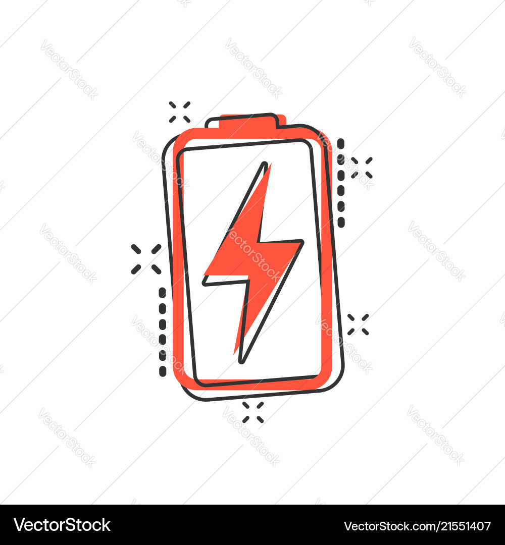 Cartoon battery icon in comic style Royalty Free Vector