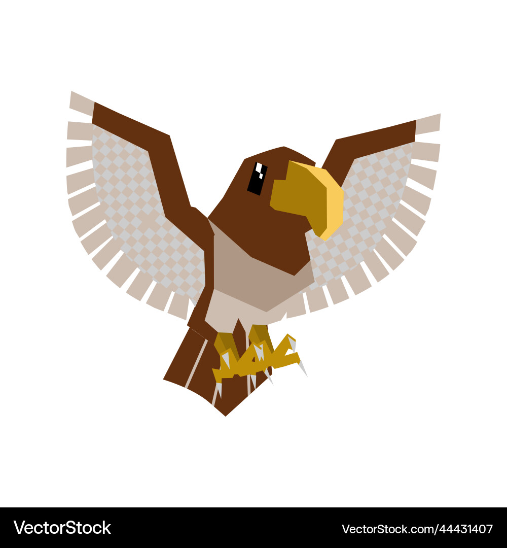 Cartoon eagle pixel design Royalty Free Vector Image