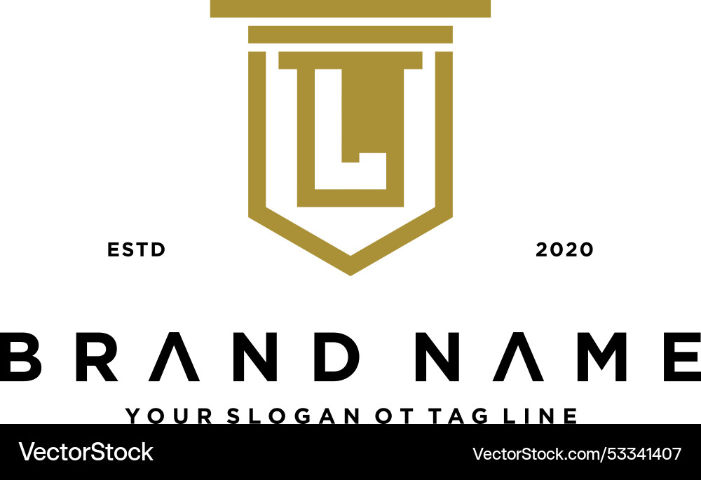 Creative letter l shield law logo design concept Vector Image