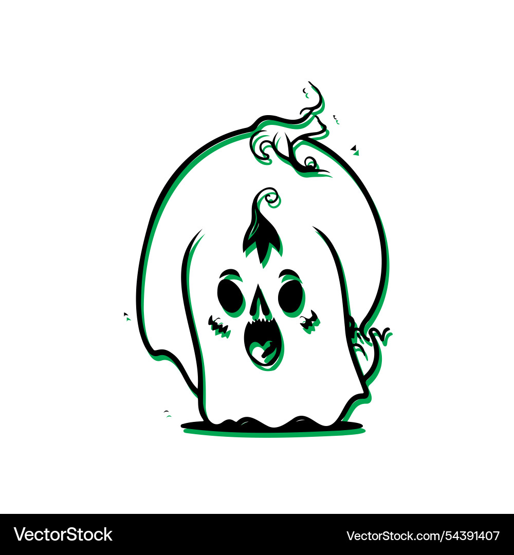 Cute halloween ghost cartoon character spooky Vector Image