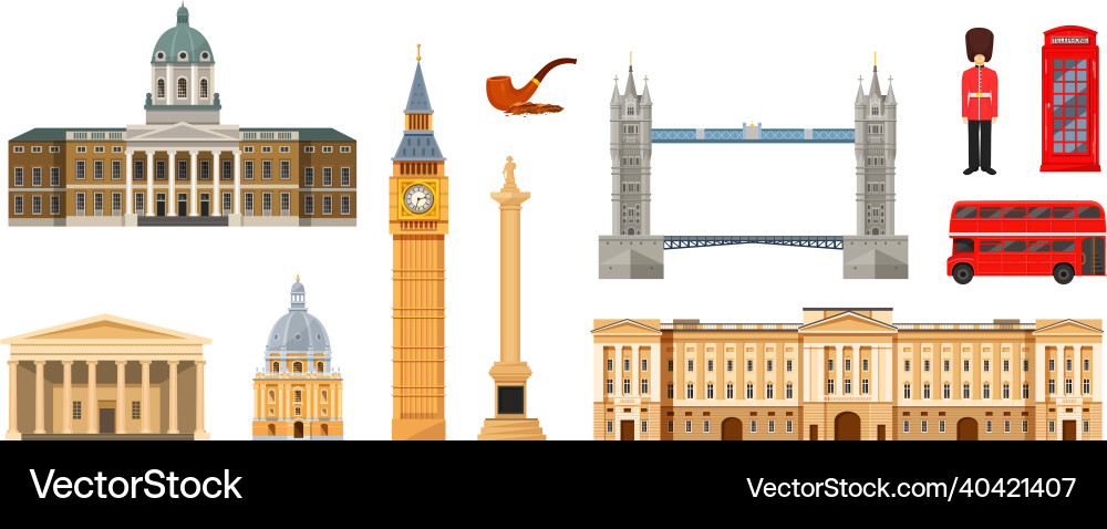 England british uk traditional set great britain Vector Image