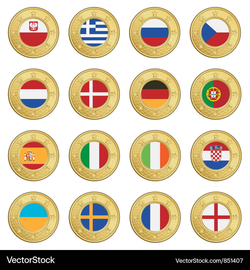 European Football Flags Royalty Free Vector Image