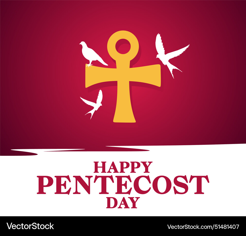 Happy pentecost day with dove Royalty Free Vector Image